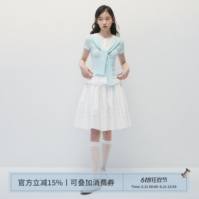 ANNATTO夏季白色a字半身裙女
