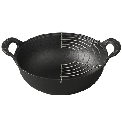 铸百年无涂层油炸锅不易粘