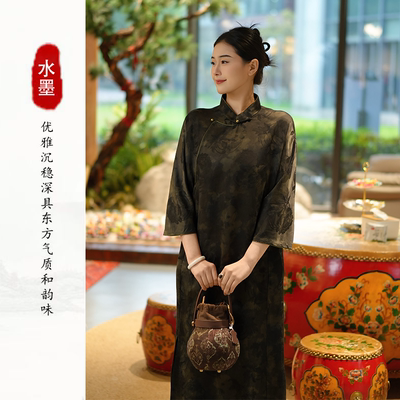 引流款原创国潮铜氨丝晕染袍子