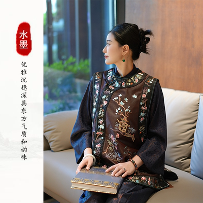 列重工刺绣新中式国风马甲