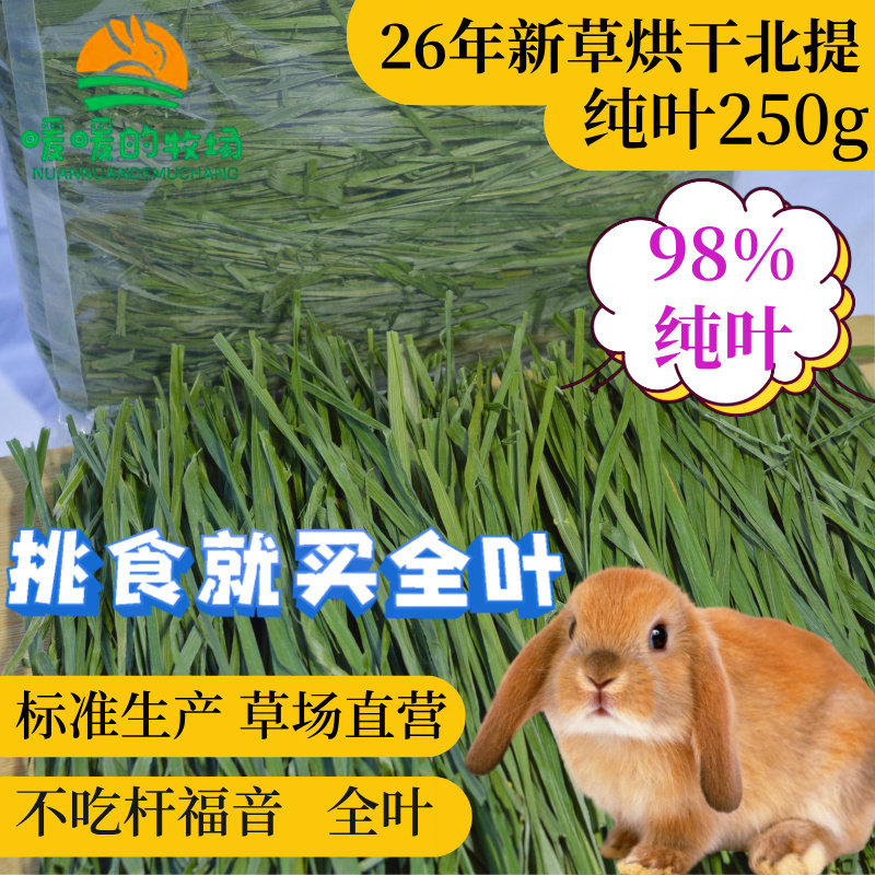 26年纯叶烘干提摩西草段适合挑食挑嘴兔兔豚鼠龙猫干草 250g