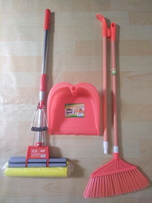 速发 broom set dustpa mop soft wo plast woode hadle