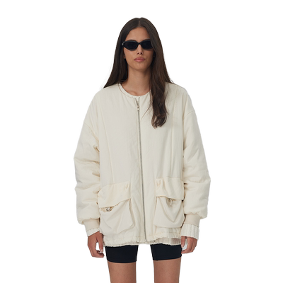 madeinnormal圆领大口袋填充外套