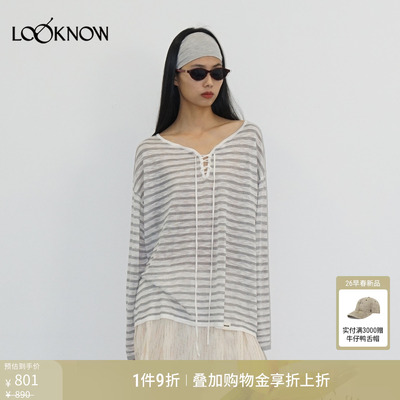 madeinormal x LOOKNOW2026春夏新品灰白条纹针织衫