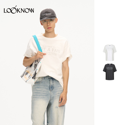 not a fan X LOOKNOW设计师品牌26秋季新品白色logo印花T恤