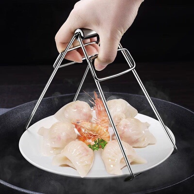 新品Kitchen stainbSless steel anCti-scald clip bowl clip lif