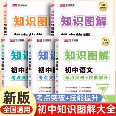 【正版现货】初中知识图解大全通用版语文数学英语物理化学知识点归纳总结全套装公式定律手册卡片基础中考学复习资料书