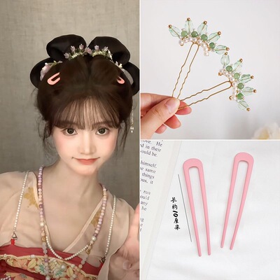 清新小钗头饰中式超仙郁金香蝴蝶