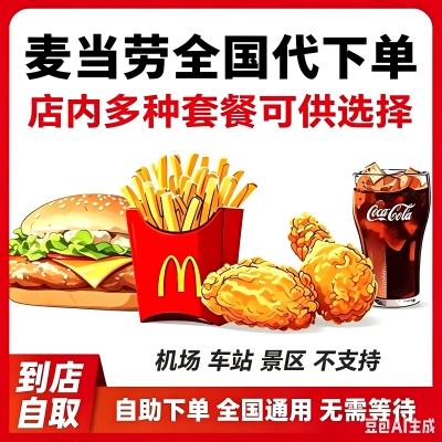 麦当劳板烧四件套代下单全国通用