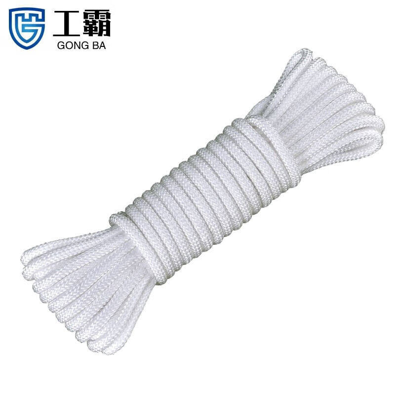 工霸（GONGBA）纯白耐磨尼龙绳安全绳尼龙编织绳帐蓬绳捆绑绳子10_虎窝淘
