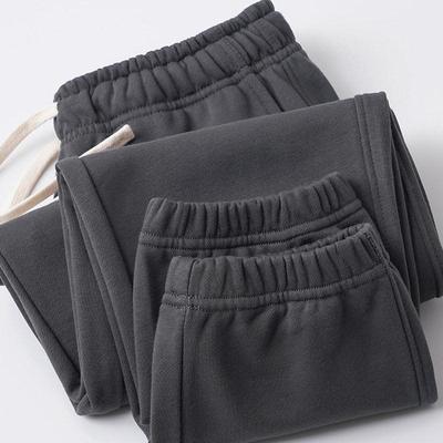 340G重磅毛圈布束脚裤男秋冬款抽绳松紧腰运动裤舒适百搭纯色卫裤