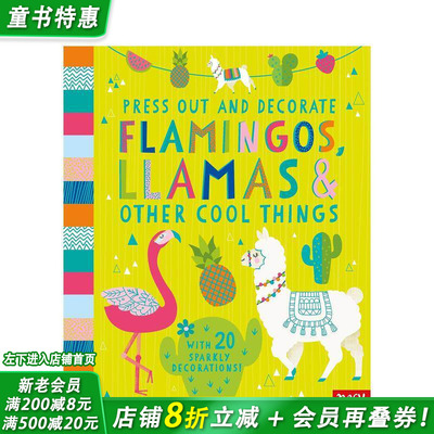 【预售】【迷你趣玩】火烈鸟、骆驼与其它动物  Flamingos， Llamas and Other Cool Things英文儿童互动游戏书 手工制作进口童书