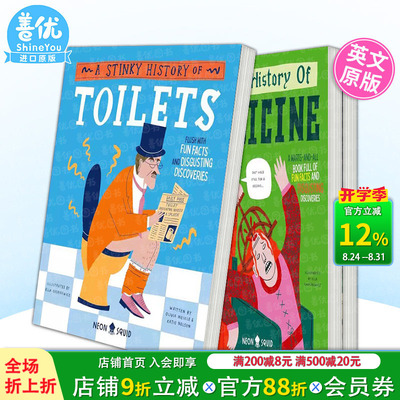 【现货多册选拍】古怪的历史：病态的医学史/厕所史/失败史 Wacky Histories:A Sick History of Medicine英文儿童趣味科普进口书