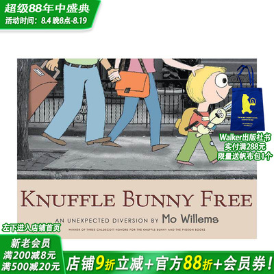 【预售】自由的毛绒兔子：意想不到的转移 Knuffle Bunny Free: An Unexpected Diversion 英文儿童插画故事绘本 进口童书