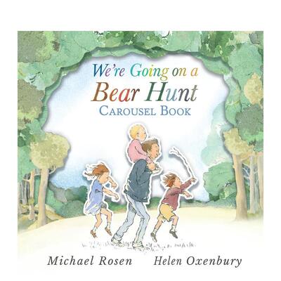 【预售】我们一起去猎熊：立体旋转书 We're Going on a Bear Hunt Carousel Book 英文儿童插画故事绘本书 Michael Rosen 纸雕书