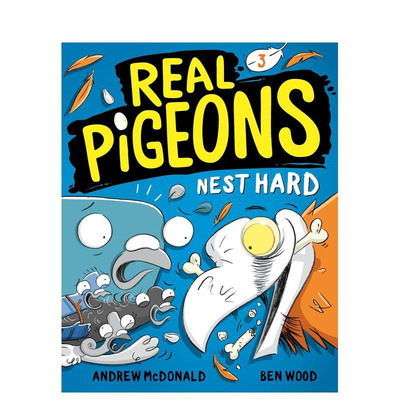 【预售】鸽子侦探队 3：筑巢大作战 Real Pigeons Nest Hard (Book 3) 英文儿童桥梁章节故事书 拓展阅读 爆笑图文桥梁书系列