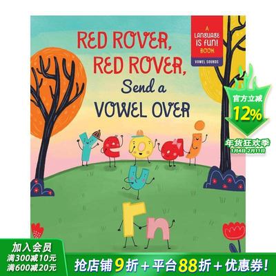 【现货】快乐英语启蒙：元音字母玩游戏 【Language is Fun】Red Rover， Red Rover， Send A Vowel Over 原版英文儿童