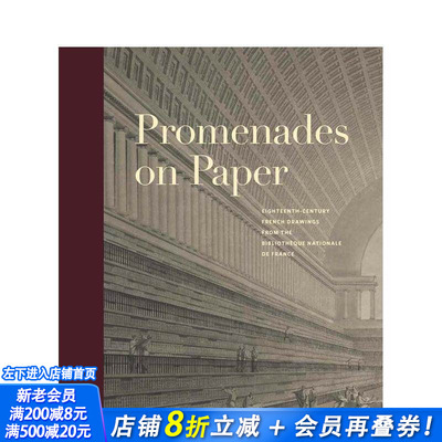 【预售】英文原版 纸上长廊：来自法国国家图书馆的18世纪法国素描 Promenades on Paper 15至18世纪艺术 正版进口图书画册 善优