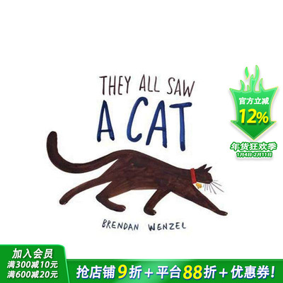 【现货】【凯迪克银奖】他们都看见了一只猫 【Brendan Wenzel】英文儿童插画故事绘本进口童书 纽约时报年度畅销书