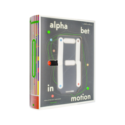 【现货】动态字母表：字形的诞生 互动封面 17处立体机关 Alphabet in Motion 英文字体图案标志设计 正版进口书