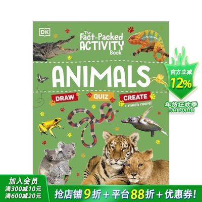 【预售】充满事实的活动书：动物 The Fact-Packed Activity Book:Animals 英文儿童趣味互动进口童书
