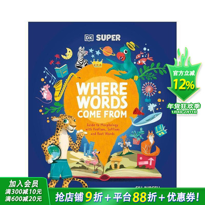 【现货】DK词汇：前缀、后缀和词根指南 DK Super Where Words Come From 英文儿童英语拓展训练进口书