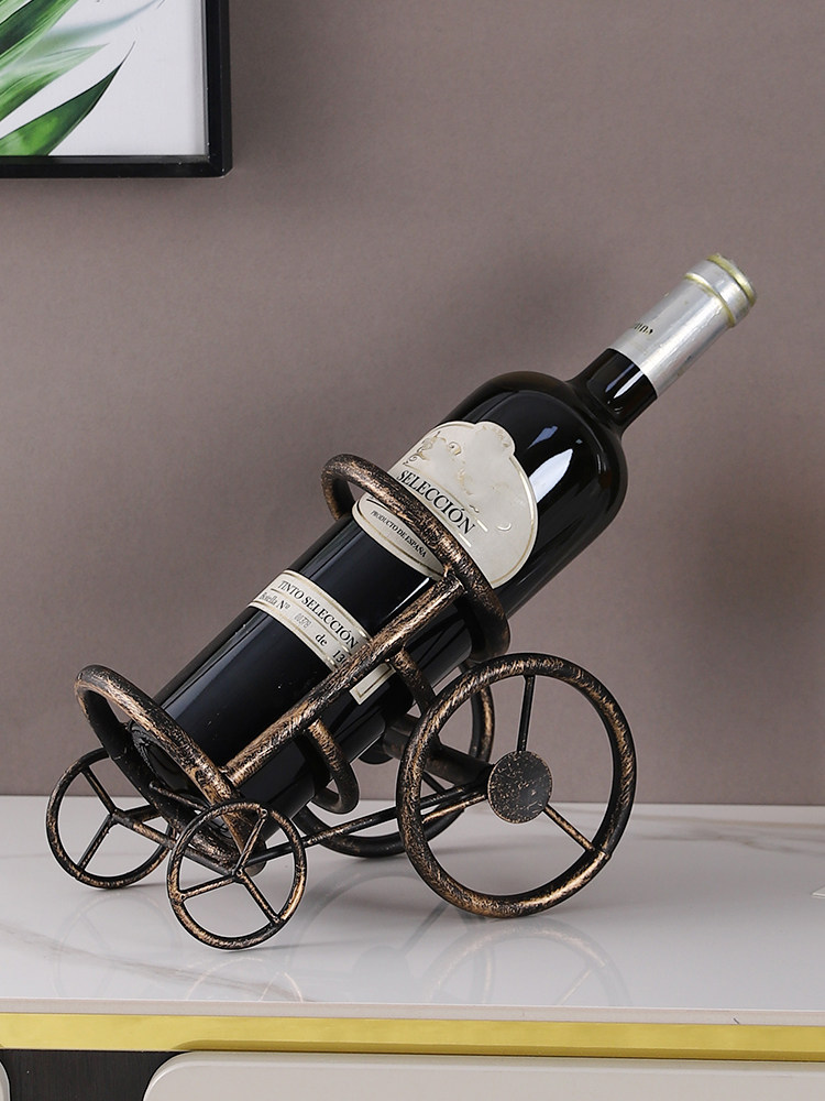 European Creative Iron Ornaments Metal Tricycle Wine Rack Display Rack ...