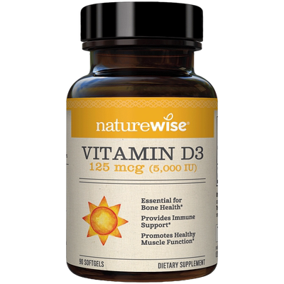 90粒Naturewise美国5000iu活性维生素D3软胶囊vitamind维他命vd3