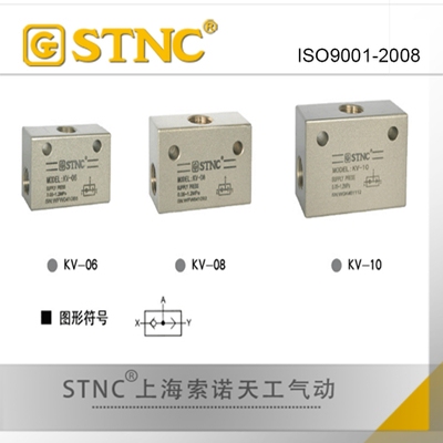 STNC索诺天工气动KV梭阀KV-06 KV-08 KV-10 KV-15 KV-20 KV-25
