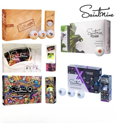 正品Saintnine高尔夫三层球远距离下场练习球golf彩色球可印LOGO