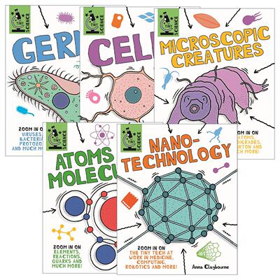 英文原版 Tiny Science 微小科学系列5册 原子和分子 细胞 细菌 微观生物 纳米技术 英文版 进口英语原版书籍