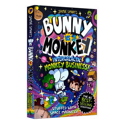 英文原版 Bunny vs Monkey Intergalactic Monkey Business 兔子大战猴子之星际猴子闹剧 精装 儿童漫画英文版 进口英语原版书籍
