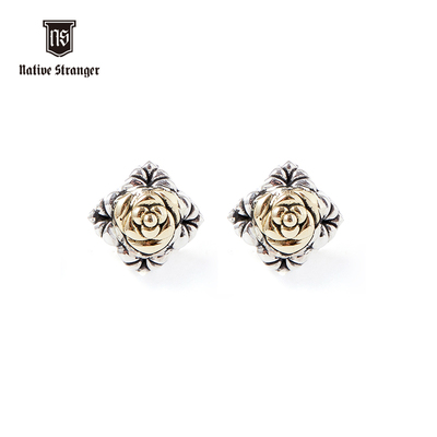 NATIVE STRANGER玫瑰双色耳钉925银