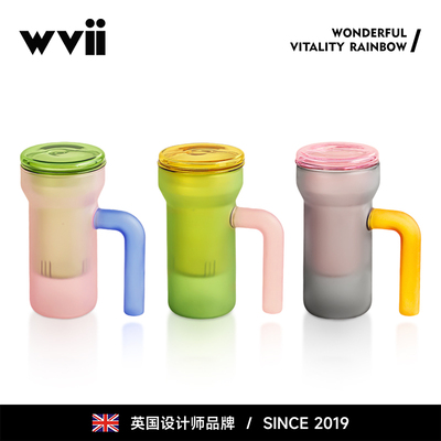 英国wvii耐热玻璃茶水分离办公杯