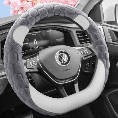 大众朗逸/探影/ID.6/ID.7S专用毛绒棉汽车方向盘套冬季款保暖防滑
