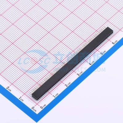 排母 ZX-PM1.27-1-50PU 插件,P=1.27mm 1x50P 方孔 电子元器件配