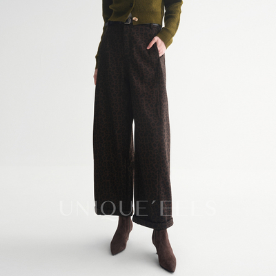 尢壹/UNIQUE'EEES【丛林光影】 美式复古豹纹弯刀裤U5514314