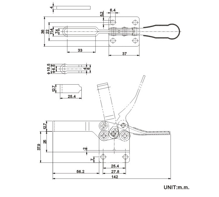 。嘉刚水平快速夹具CH-201-B 201BI 201BSI 201BSS夹钳肘夹紧MC01_虎窝淘