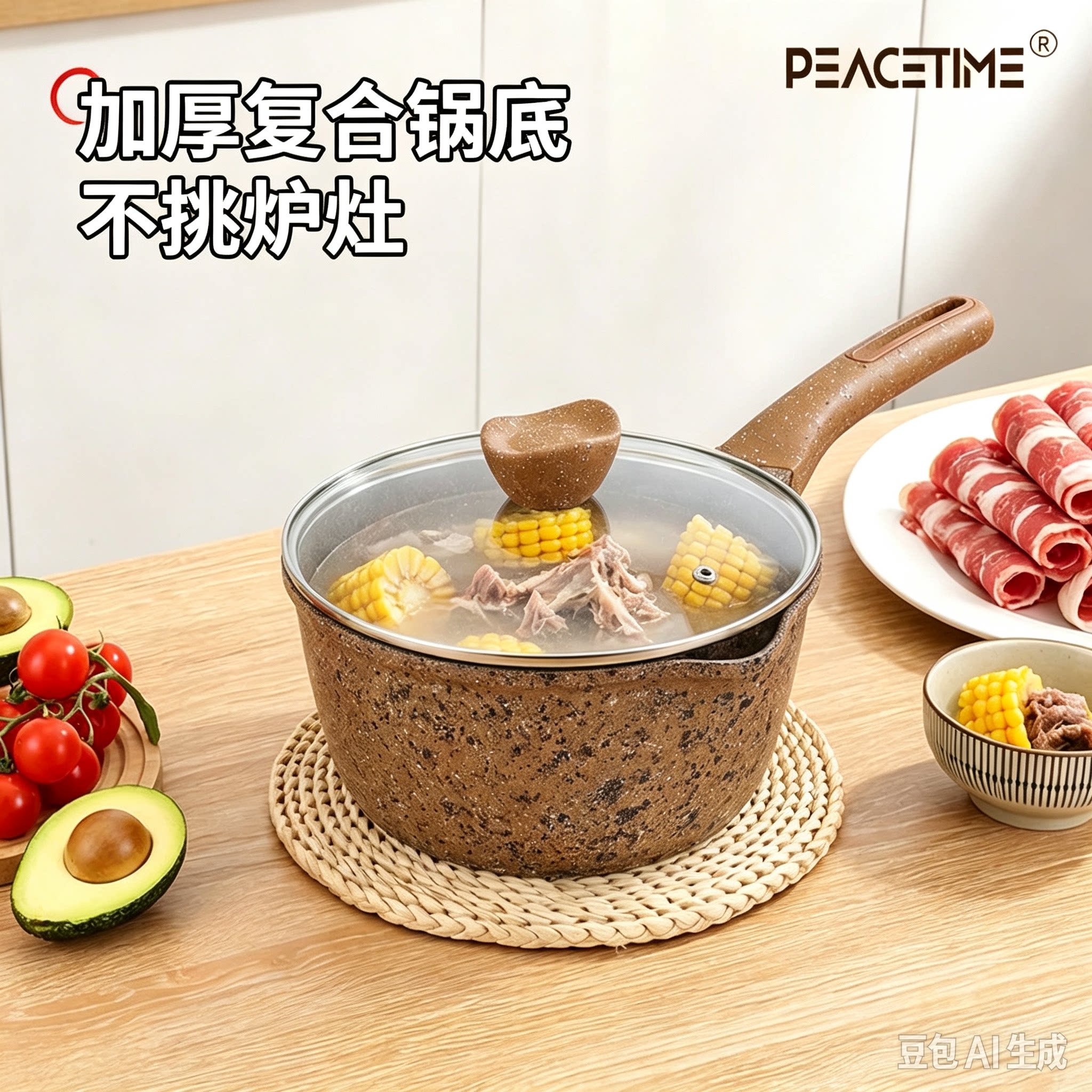 太平盛世轻奢花岗岩不粘奶锅低油烟炉灶通用日常翻炒顺手烹饪首选