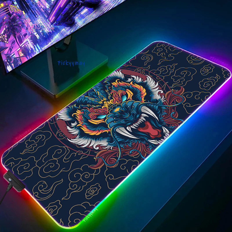 LED Gaming Mousepads Beast Large Desk Mat PC Gamer Mousepad_虎窝淘