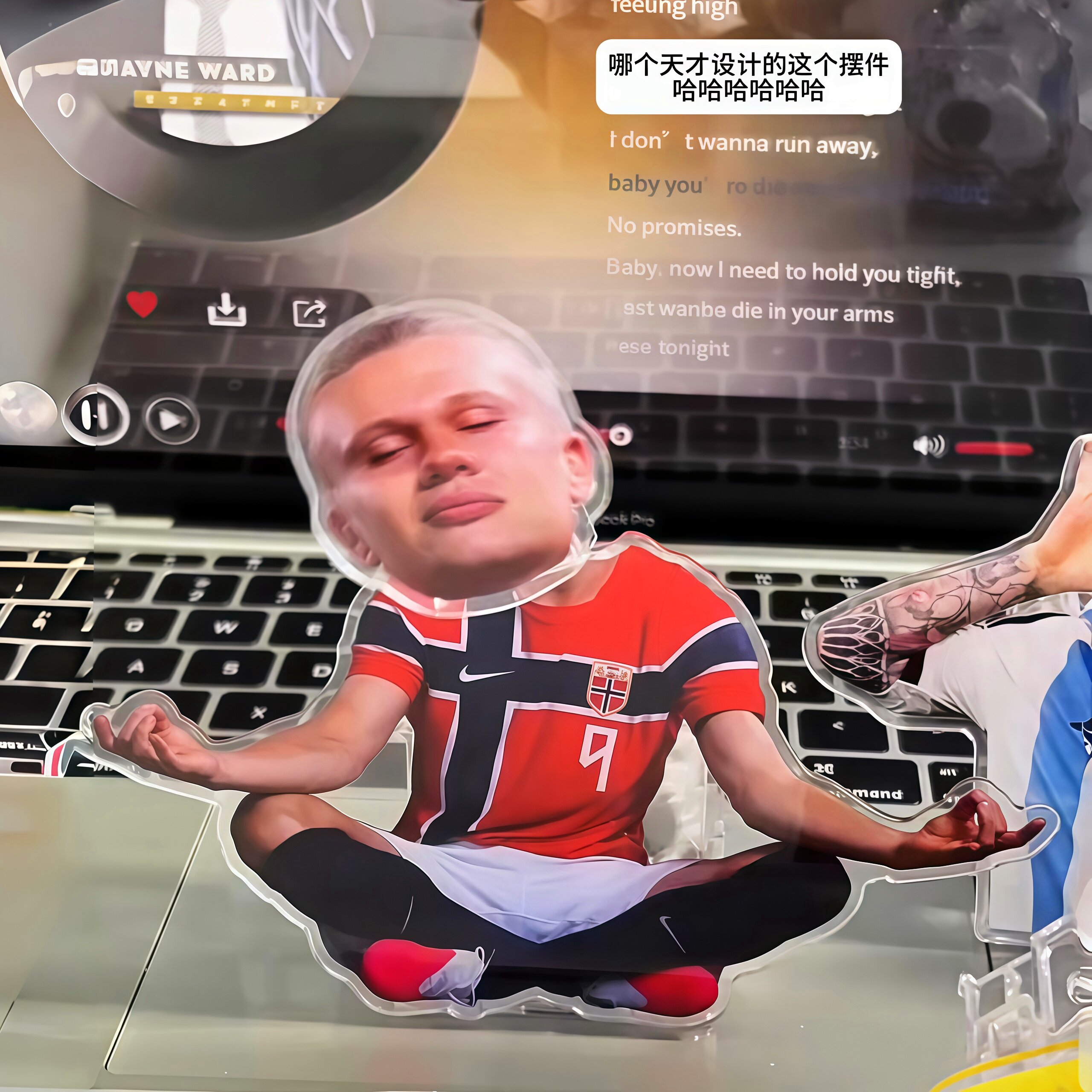 哈兰德摇头摆件梅西太阳能娃娃摆设世界杯球星C罗内马尔车载装饰