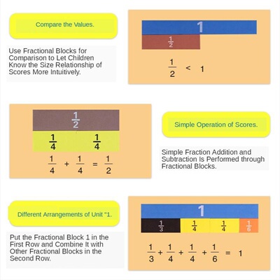 极速Magnetic Fraction Tiles Rainbown Math Learning Blocks Vi