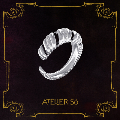 25AW缠绕滴胶S925纯银戒指