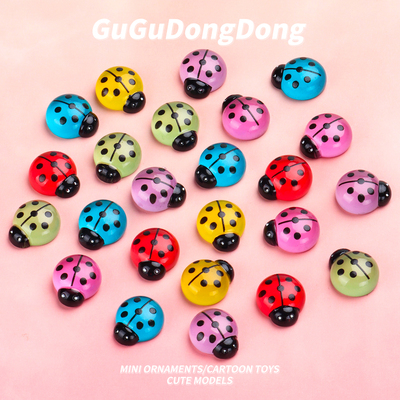 仿真迷你夜光七星瓢虫模型昆虫甲壳虫发光小动物玩具微景观摆件