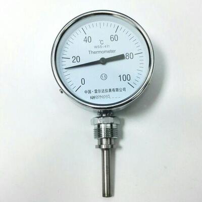雷仪 雷尔达牌 双金属温度计 wss-411 0～100 L=50mm m27x2定制