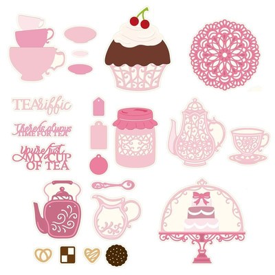 Teacups Cupcakes Layered Jam Jar TeaPot Cup Coaster Biscuit