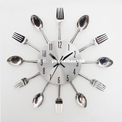Wholesale Creative Stainless steel knife and fork clock/Mode
