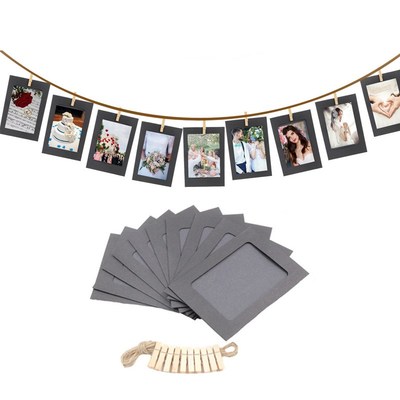 DIY Photo Frame Wall Decoration For Wedding Wooden Clip Pap