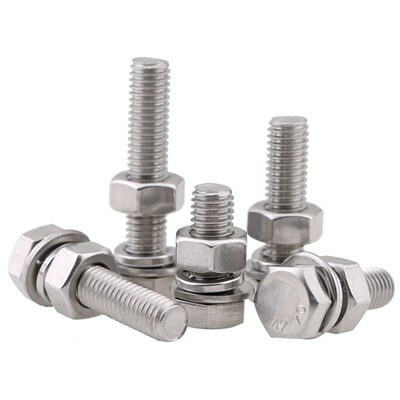 304 stainless steel hexagon bolt, screw and nut set large fu