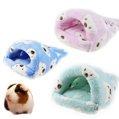 Rabbit Guinea Pig Hamster Bed House Winter Warm Fleece Squi